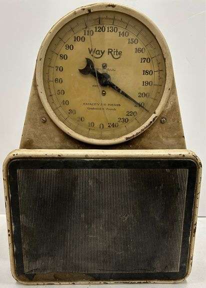 Vintage Way Rite - 250 Lb Step On Scale - Creamer Auction