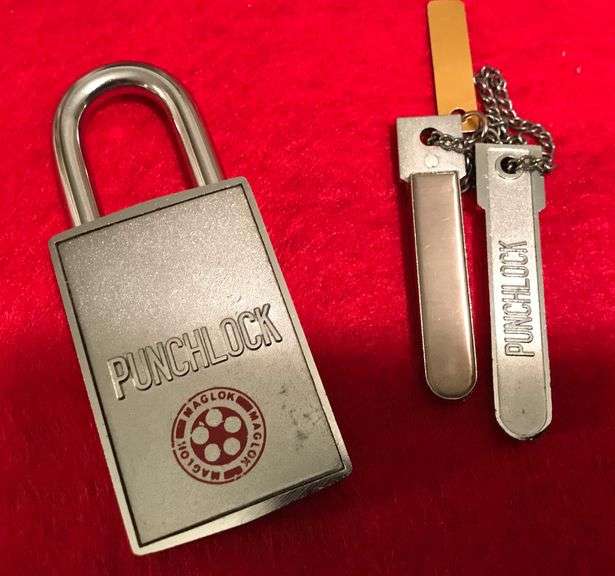 OLD “PUNCH LOCK” MAGNETIC KEY PADLOCK-WITH KEYS - Creamer Auction