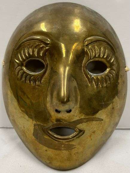Brass Face Hanging Mask - Creamer Auction
