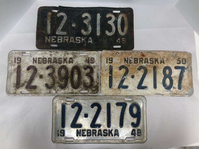 Group of Vintage Nebraska License Plates - Knox County - Creamer Auction
