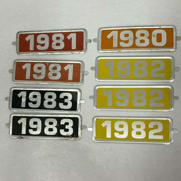 Group of Vintage License Plate Tags - From the 1980s - Creamer Auction
