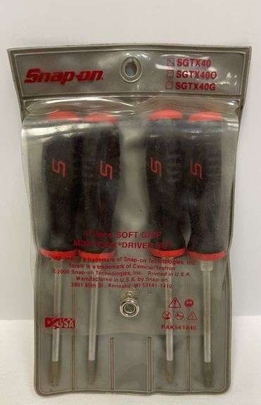 Snap On 4 Piece Soft Grip Mini Torx Driver Set - Creamer Auction