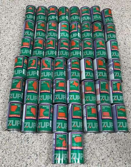 United We Stand - 7 up State Pop Can Collection - Creamer Auction