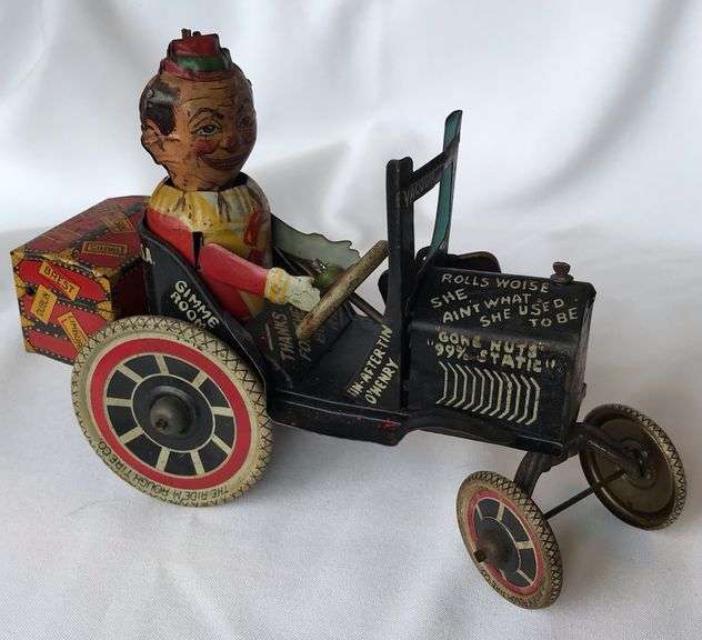 Marx Tin Litho Wind Up Joy Rider Crazy Old Jalopy Car - Creamer Auction