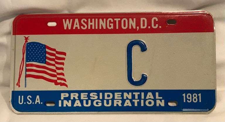 1981 - Presidential Inauguration License Plate - Creamer Auction