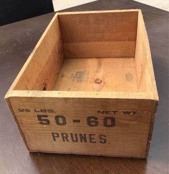 Wooden Dried Prunes Box - Creamer Auction