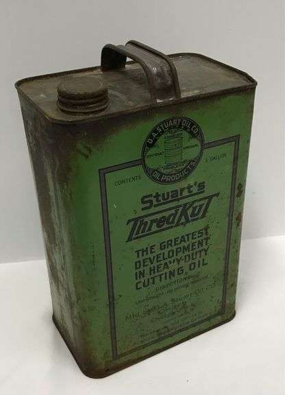 Stuart Oil Co. - Stuart’s Thred Kut - Oil Tin - Creamer Auction