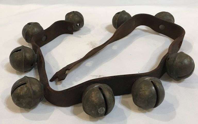 String of Nine Sleigh Bells - Creamer Auction