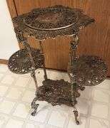 Unique Wrought Iron Plant Stand - Creamer Auction