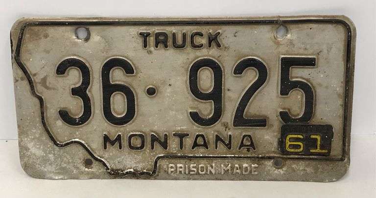 1969 Montana Prison Made License Plate - Creamer Auction