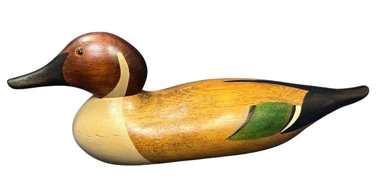 Frank L. Beall Mason Pintail Drake Wooden Duck Decoy - Creamer Auction