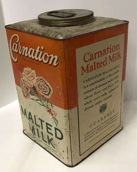 Carnation Malted Milk Tin - Creamer Auction
