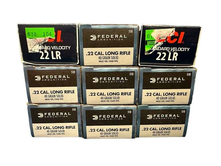 (9) Boxes of .22LR - Creamer Auction