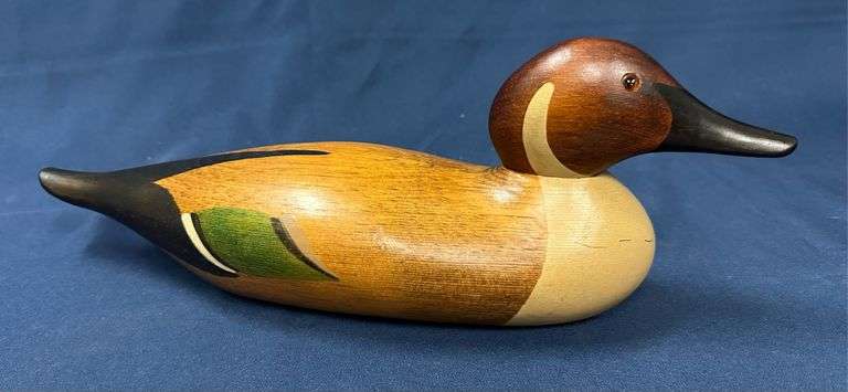 Frank L. Beall Mason Pintail Drake Wooden Duck Decoy - Creamer Auction