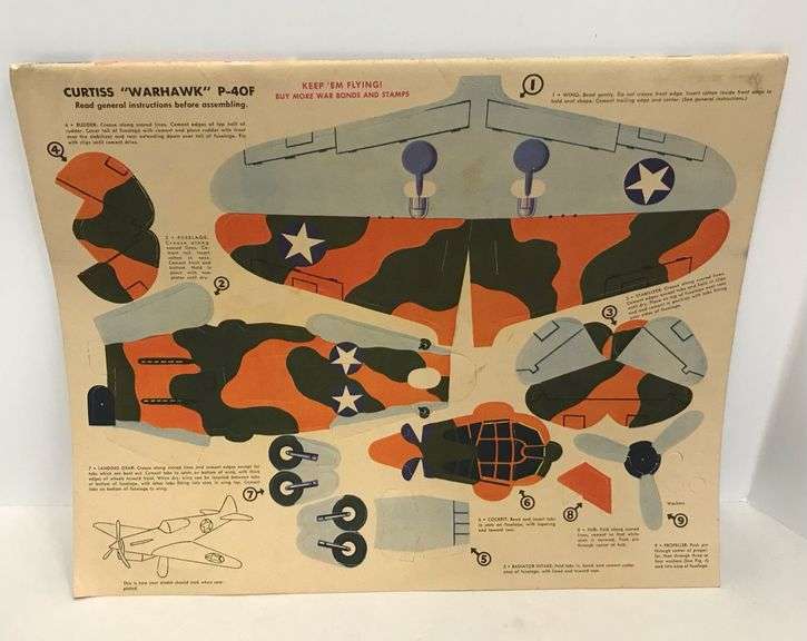 1943 Whitman Publishing Co. Fighting Planes Die Cut Models - Creamer ...