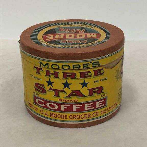 Moore’s Three Star Coffee - Paper Coffee Container - Creamer Auction