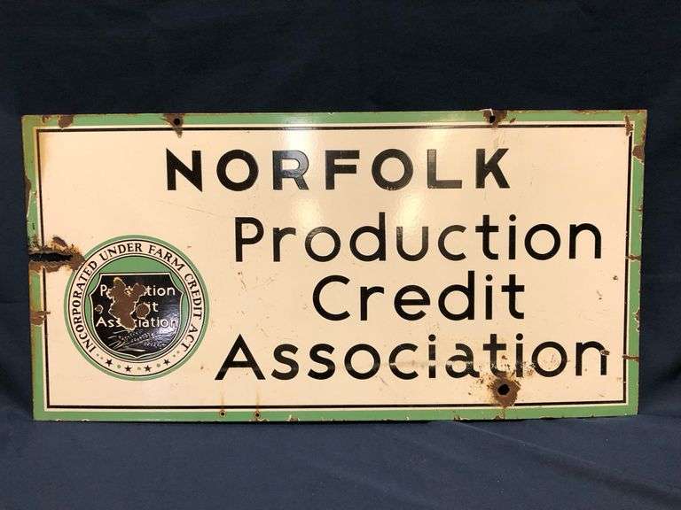Norfolk Production Credit Association - Double Sided Porcelain Sign ...