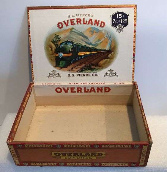 Overland - S.S. Pierce Co. Cigar Box - Creamer Auction