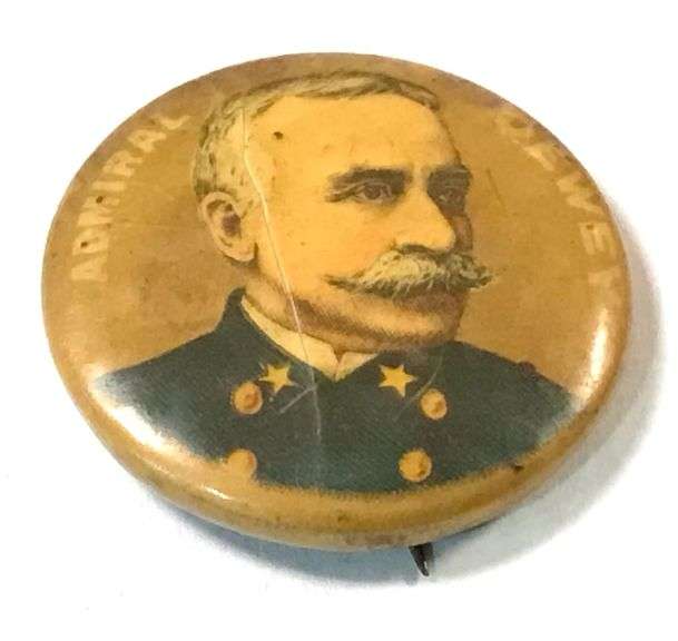 Admiral George Dewey - Pin Back Button - Creamer Auction