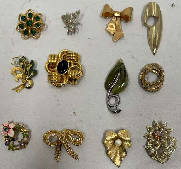 Group of (12) Fancy Brooch Pins - Creamer Auction