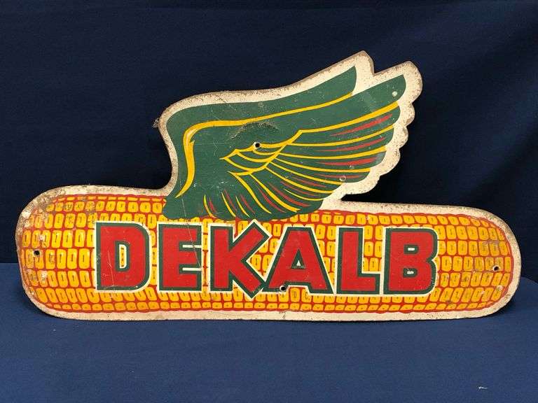 Vintage "Dekalb" Masonite Flying Ear Sign - Creamer Auction