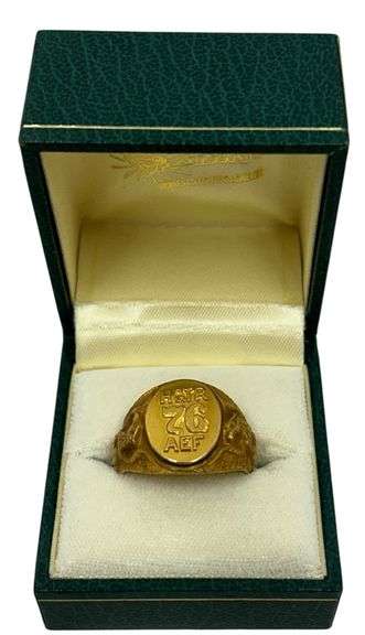 10K Gold Camp Devens 76th Division AEF Ring - 11.8 Grams - Creamer Auction