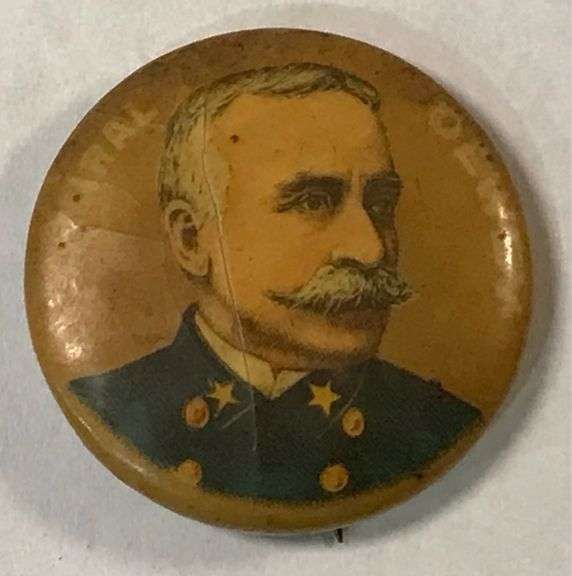 Admiral George Dewey - Pin Back Button - Creamer Auction