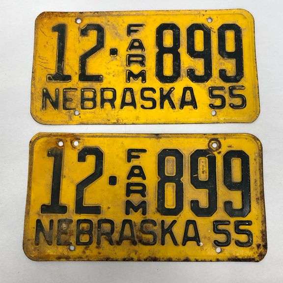 1955 Nebraska License Plates - Knox County - Creamer Auction