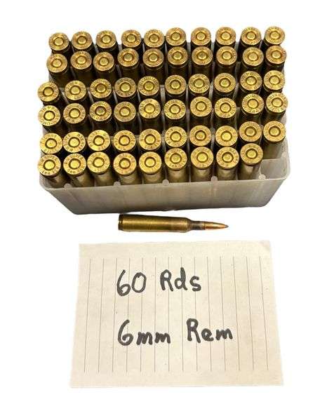 (60) Rounds of 6mm Remington - Creamer Auction