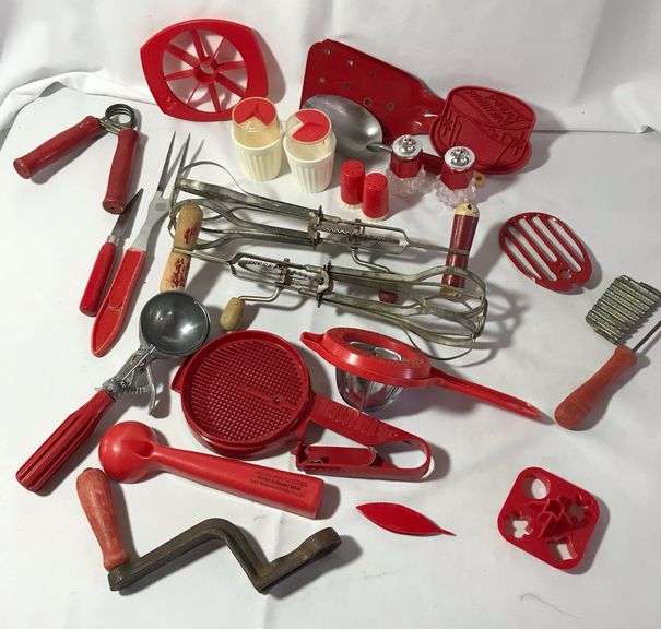 Vintage Red Handled & Red Utensils - Creamer Auction