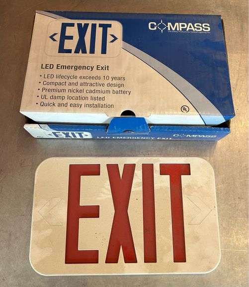 Compass LED Emergency Exit Sign - Creamer Auction