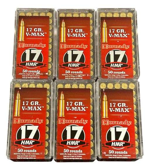 (6x) Hornady V-MAX .17 HMR - Creamer Auction