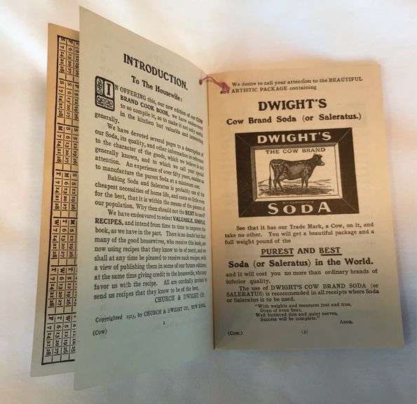 1913 Cow Brand Soda Cook Book - Creamer Auction