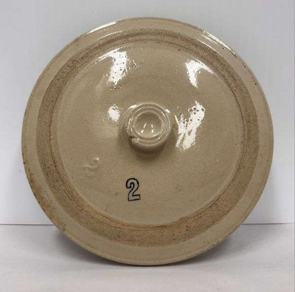 Two Gallon Sized - Stoneware Lid - Creamer Auction