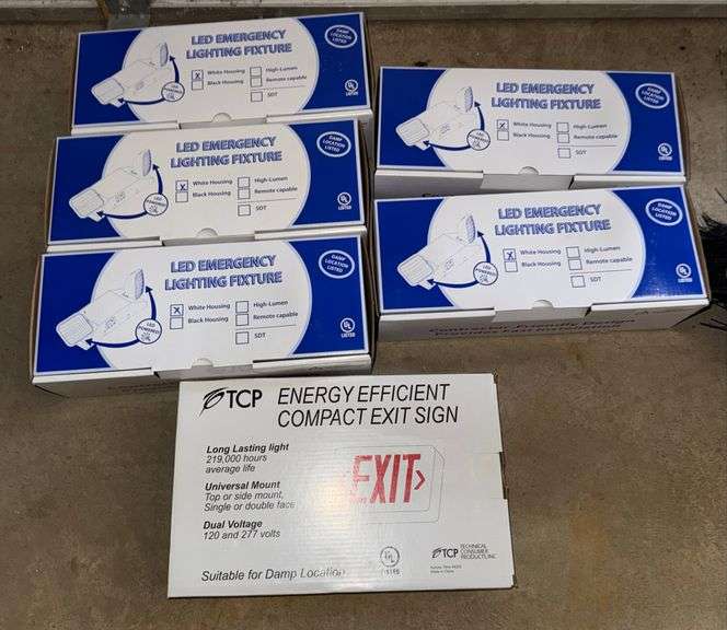 Emergency Lighting Fixtures and Exit Sign - New - Creamer Auction