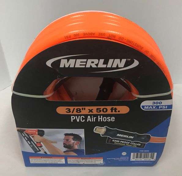 Merlin 3/8” x 50 Ft. PVC Air Hose - Creamer Auction