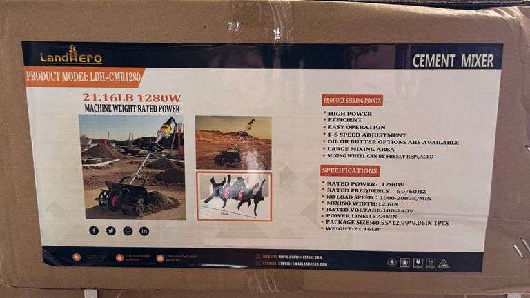 Land Hero LDH-CMR1280 Cement Mixer - Creamer Auction