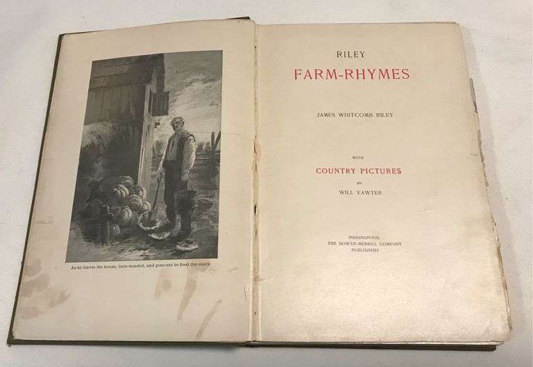 1901 “Riley Farm-Rhymes” with Country Pictures - by James Whitcomb ...