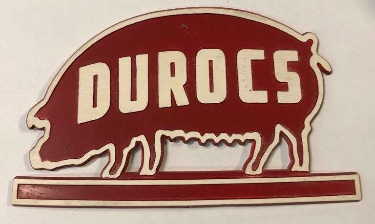 Plastic Durocs Hog Sign (5 1/2” x 3”) - Creamer Auction