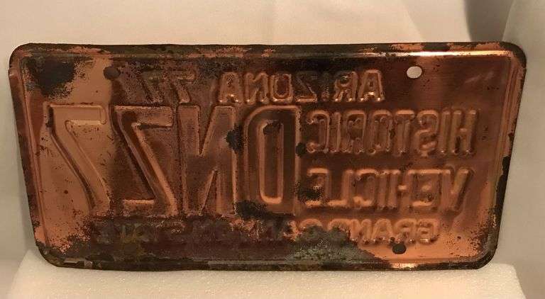 Arizona 77 - Historic Vehicle DN 77 - License Plate - Creamer Auction