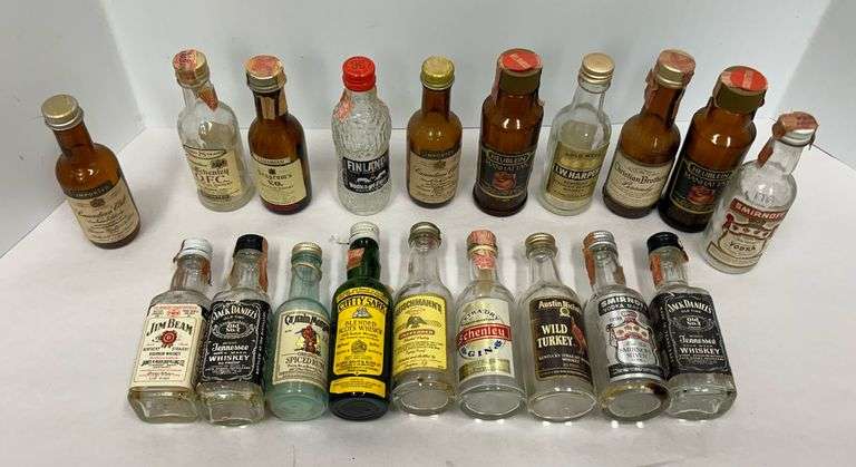 Collection of Vintage Miniature Alcohol Bottles - All Empty - Creamer ...