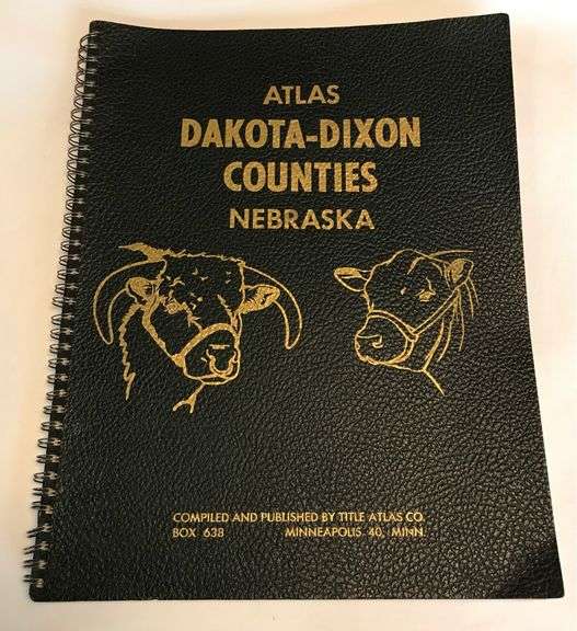 1963 Dakota-Dixon Counties Nebraska Atlas - Creamer Auction