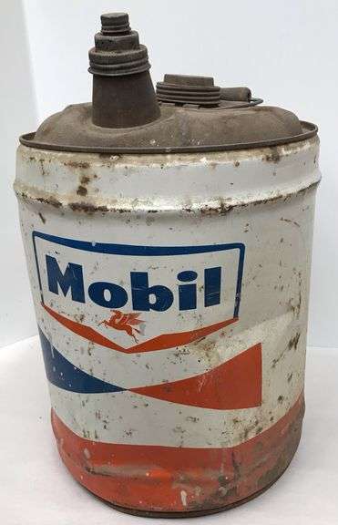 Vintage Mobil 5 Gallon Can - Rough Condition - Creamer Auction