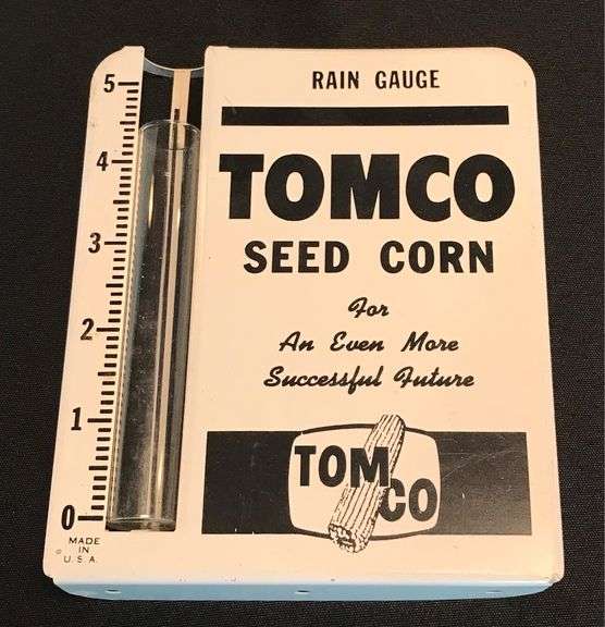 TOMCO Seed Corn Advertising Rain Gauge - Creamer Auction