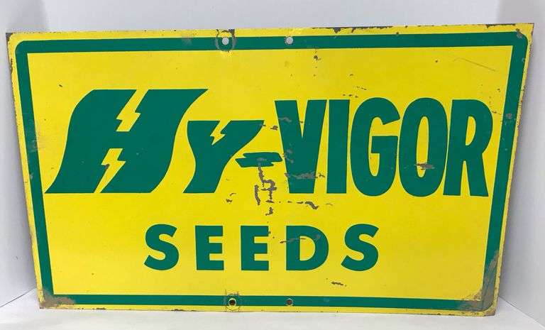 Metal Hy-Vigor Seeds - Advertising Sign - Creamer Auction