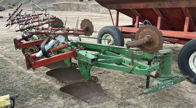 John Deere F-145H - 4 Bottom Plow w/ Midwest Buster Bar - Creamer Auction