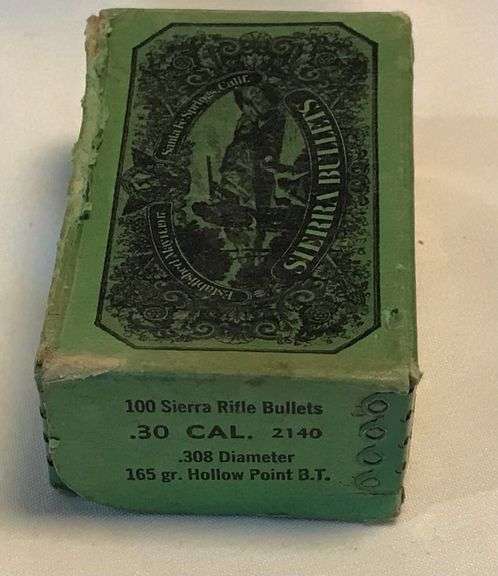 Vintage Sierra Rifle Bullets - Paper Shell Box - Creamer Auction