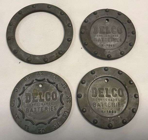 Delco Battery Date Stamping Plates - 1957, 1961 thru 1963 - Creamer Auction