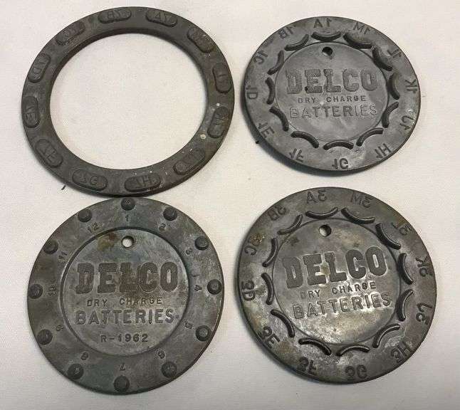 Delco Battery Date Stamping Plates - 1957, 1961 thru 1963 - Creamer Auction