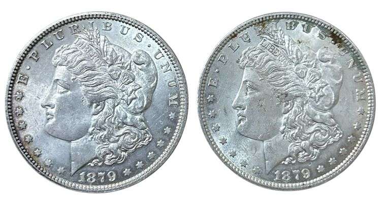 (2x) 1879 Morgan Silver Dollars - Awesome Coins! - Creamer Auction
